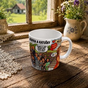 Personalizovaný hrnek z vlastní fotky pro partnery – Komiksový styl