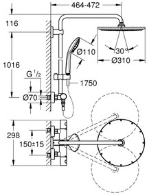 GROHE 26075DA0 - Sprchový systém EUPHORIA 310 bronzová