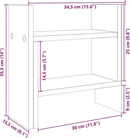 vidaXL Stolní organizér 34,5x15,5x35,5 cm kompozitní dřevo [848057] Barva: Bílá