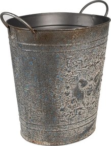 Zinkový antik plechový kbelík se včelkou - 35*22*32 cm