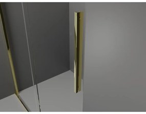 Mexen Velar, sprchový kout s posuvnými dveřmi 100 x 110 cm, 8mm sklo námraza, zlatá lesklá, 871-100-110-31-50