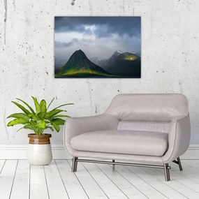 Skleněný obraz hor (70x50 cm)