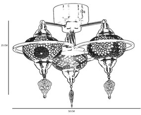 Přisazený lustr YENI 3xE27/40W/230V mosaz