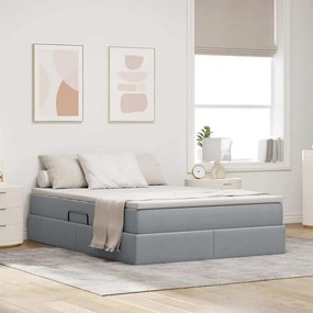 Postel s úložným prostorem a matrací Světle šedá 140 x 190 cm 3370224