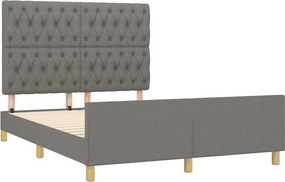 Postel bez matrace tmavě šedá 140 x 200 cm textil 3125301
