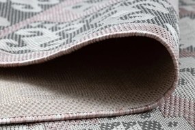 Dywany Łuszczów, Kusový koberec Sion Sisal Aztec 3007 pink/ecru – na ven i na doma, 80x150, růžová, chodba / předsíň