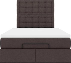 Osmanský rám postele s matrací tmavě šedá 120x200cm textil 3313316