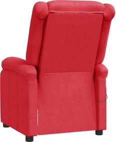Masážní křeslo červené umělá kůže 340167