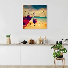 Gario Hodiny na zeď Cherry drink Rozměry: 40 x 40 cm