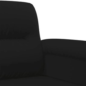 Petromila 3dílná sedací souprava s poduškami černá tkanina z mikrovlákna