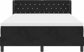 Postel s boxspringem s čelo Černý 200 x 160 cm samet 3341422