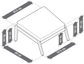 Tchibo - Pohodlné zahradní křeslo s vysokým opěradlem včetně podnožky - barva: béžová