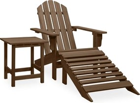 Zahradní židle Adirondack podnožka a stůl masivní jedle hnědá 315931