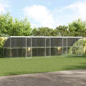 Psí kennel 4 ks Stříbrná 8 x 2 x 2 m Pozinkovaná ocel 3368327