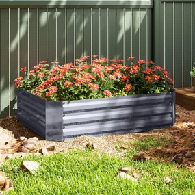 Vyvýšený záhon Outsunny z oceli, studený rám pro pěstování, zahradní květinový box, stohovatelný, pěstební záhon na zeleninu 120x90x30cm pro zahradu …