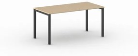 Stůl Square s černou podnoží 1600 x 800 x 750 mm, buk