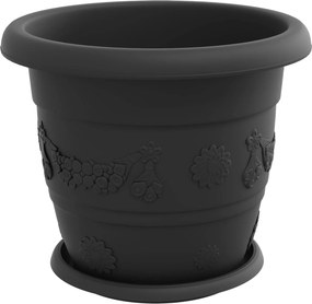 Květináče 24 ks Černá Ø 30 x 25 cm Plast 3403287