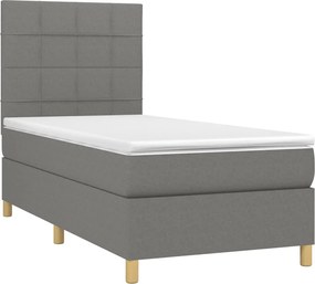 vidaXL Box spring postel s matrací 100 x 200 cm textil [3142314] Barva: Tmavě šedá