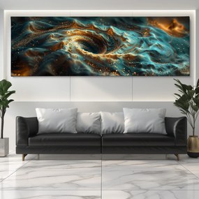 Obraz na plátně - Galaxie Aureus FeelHappy.cz Velikost obrazu: 150 x 50 cm