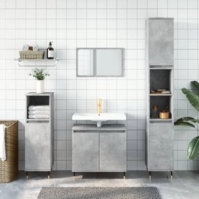 3dílný set koupelnového nábytku betonově šedý kompozitní dřevo,  3190271