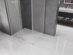 Mexen Velar L, sprchový kout s posuvnými dveřmi 100 x 70 cm, 8mm sklo námraza, broušená ocel, 871-100-070-33-97