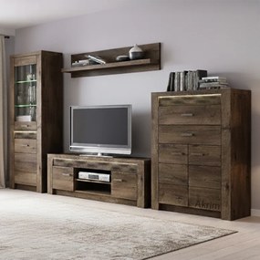 Obývací stěna INDIANAPOLIS t | sestava C | 269 cm | jasan tmavý