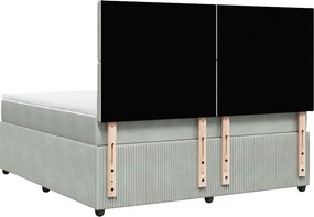 Box spring postel s matrací světle šedá 180x200 cm samet 3292418