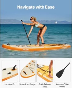 Nafukovací paddleboard, 3,35 m × 84 cm × 15 cm široký VEVOR