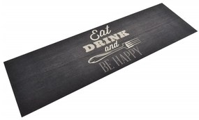 Kuchyňský koberec omyvatelný Kuchyně černý 60 x 180 cm samet 136559