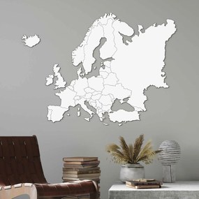 DUBLEZ | Dřevěná mapa Evropy na zeď - s hranicemi států