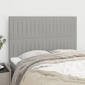 Čelo postele světle šedé 144x5x118/128 cm látkové 3116568