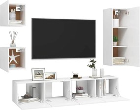 5dílný set TV skříněk bílý kompozitní dřevo 3078696