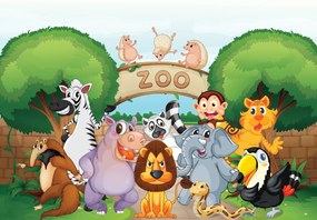 Fototapeta - Veselá Zoo (245x170 cm)