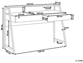 Psací stůl se 2 zásuvkami 120 x 50 cm tmavé dřevo HARWICH Beliani