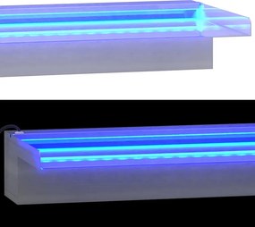 Přelivový vodopád s RGB LED osvětlením nerezová ocel 45 cm 151409