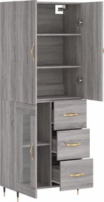 Skříň highboard šedá sonoma 69,5 x 34 x 180 cm kompozitní dřevo 3195945