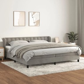 Box spring postel s matrací světle šedá 200x200 cm samet 3127751