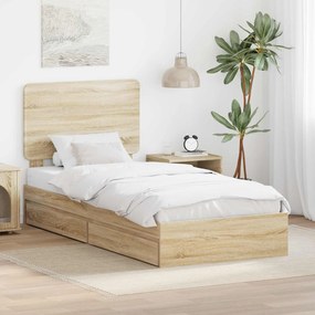 Postel s úložným prostorem se zásuvkou Sonoma dub 75 x 190 cm 3412737