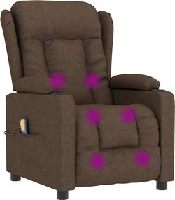 Masážní křeslo hnědé textil 339062