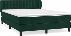 Box spring postel s matrací tmavě zelená 140x200 cm samet 3127736