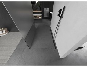 Mexen Kioto, sprchová zástěna Walk-In 120 x 200 cm, 8mm čiré sklo-námraza, grafitový profil, 800-120-002-95-35
