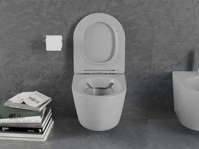 Mexen Lena wc mísa Rimless se sedátkem s tichým zavíráním slim, duroplast, světle šedá mat - 30224061