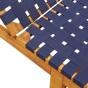 Lehátka 2 ks tmavě modrá masivní akáciové dřevo a textil 3214212