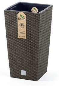 PROSPERPLAST Květináč - RATO SQUARE Eco Wood Rozměr: 20x20 cm, Barva: kávová
