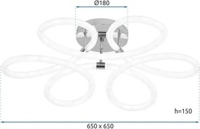 Toolight Rea, Moderní stropní svítidlo LED G023-C Gold, OSW-06374