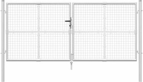 Pletivá zahradní branka stříbrná 300 x 125 cm pozinkovaná ocel 154531
