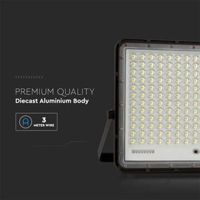 LED Venkovní solární reflektor LED/30W/3,2V 4000K černá + DO