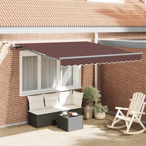 Automatická zatahovací markýza s LED světly hnědá 300 x 250 cm 3310204