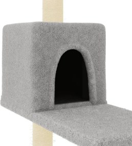 Škrabadlo pro kočky se sisalovými sloupky světle šedé 95 cm 172074