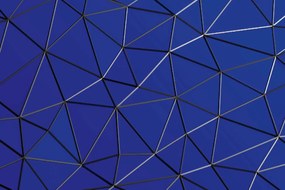 DIMEX | Vliesová fototapeta Abstraktní trojúhelníková síť MS-5-2601 | 375 x 250 cm | modrá, černá